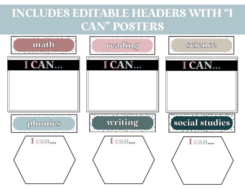 Editable Daily Objectives Board | Daily Objectives | Boho Bliss - Etsy