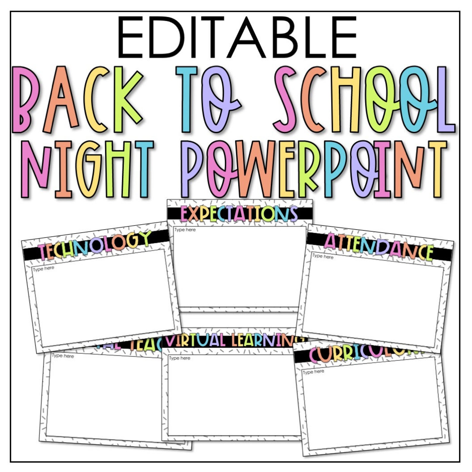 Editable COLORFUL Back to School Night Powerpoint Template | Open House ...