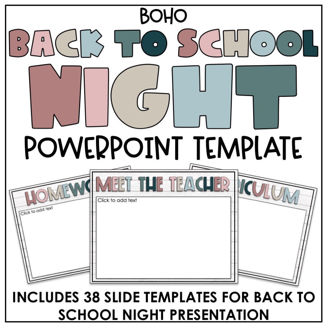 Editable BOHO Back to School Night Powerpoint Template - Etsy