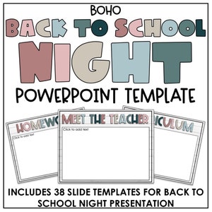 Editable BOHO Back to School Night Powerpoint Template - Etsy