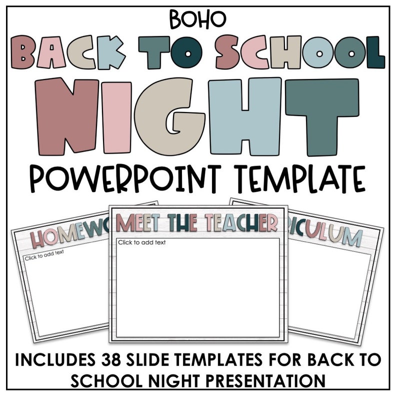Editable BOHO Back to School Night Powerpoint Template - Etsy