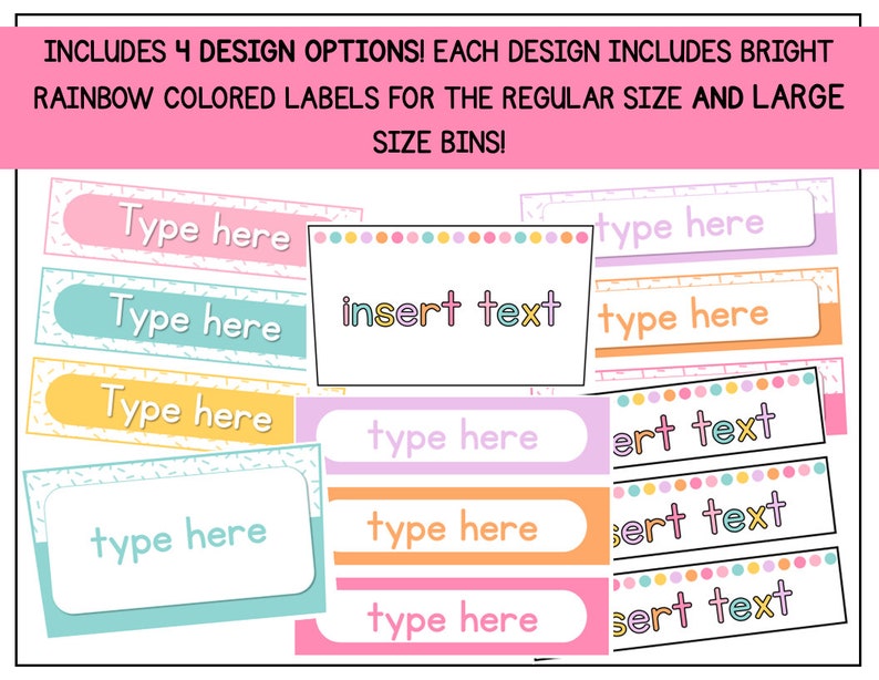 Editable Rolling Cart Labels | Sterilite 3 Drawer Labels | Rainbow ...
