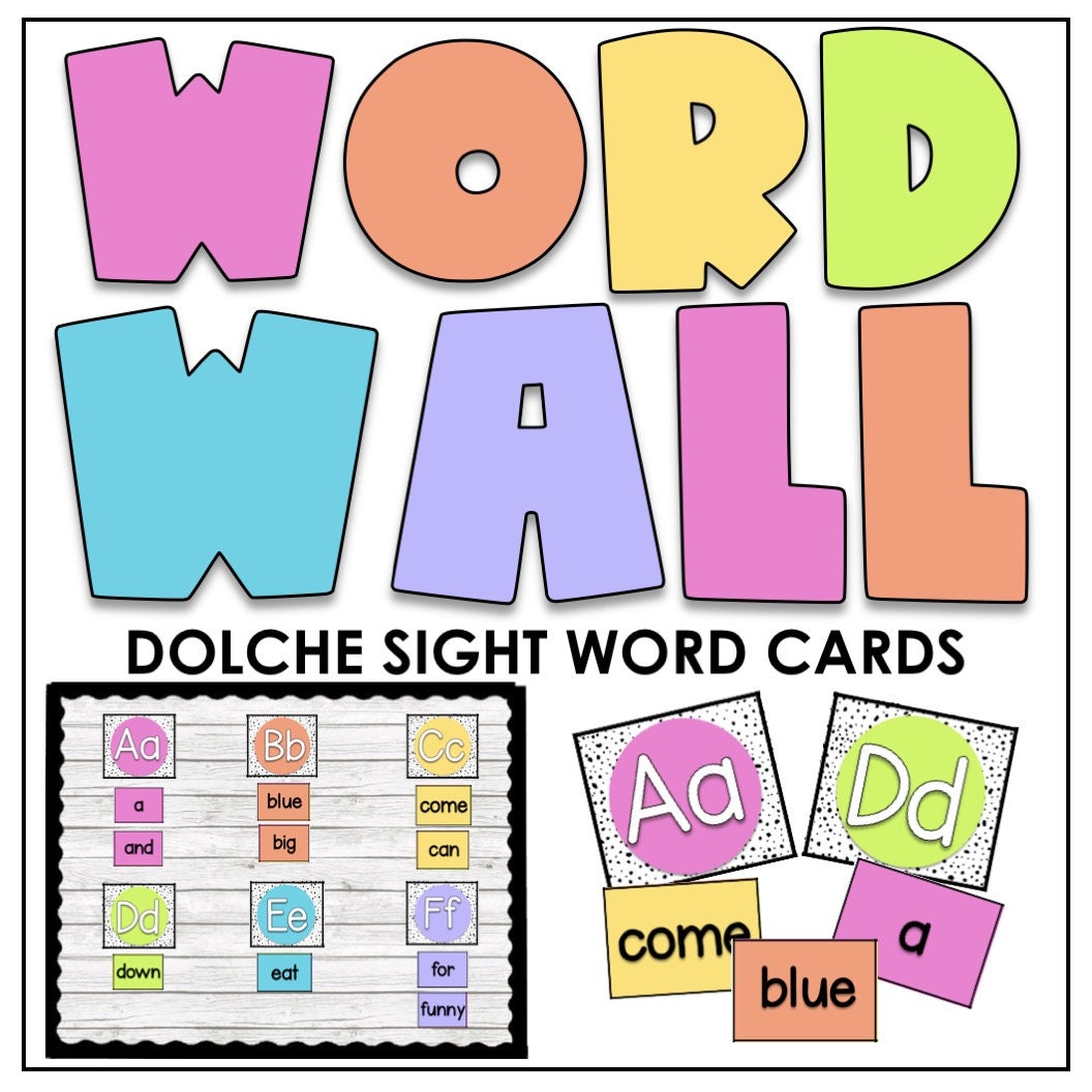 Colorful Dolch Sight Words | Word Wall Words - Etsy