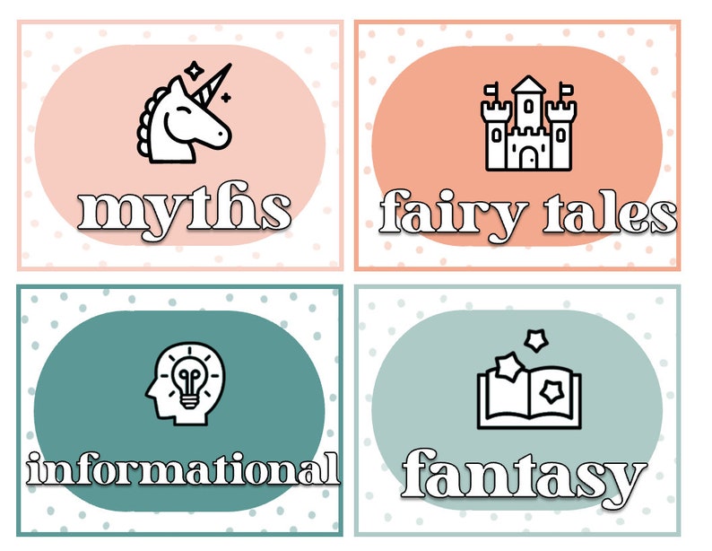 Editable Genre Labels | Classroom Library | Pastel Paradise - Etsy