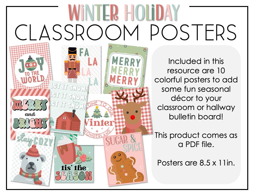 Winter Holiday: Classroom Posters | Holiday Classroom Decor | Christmas ...