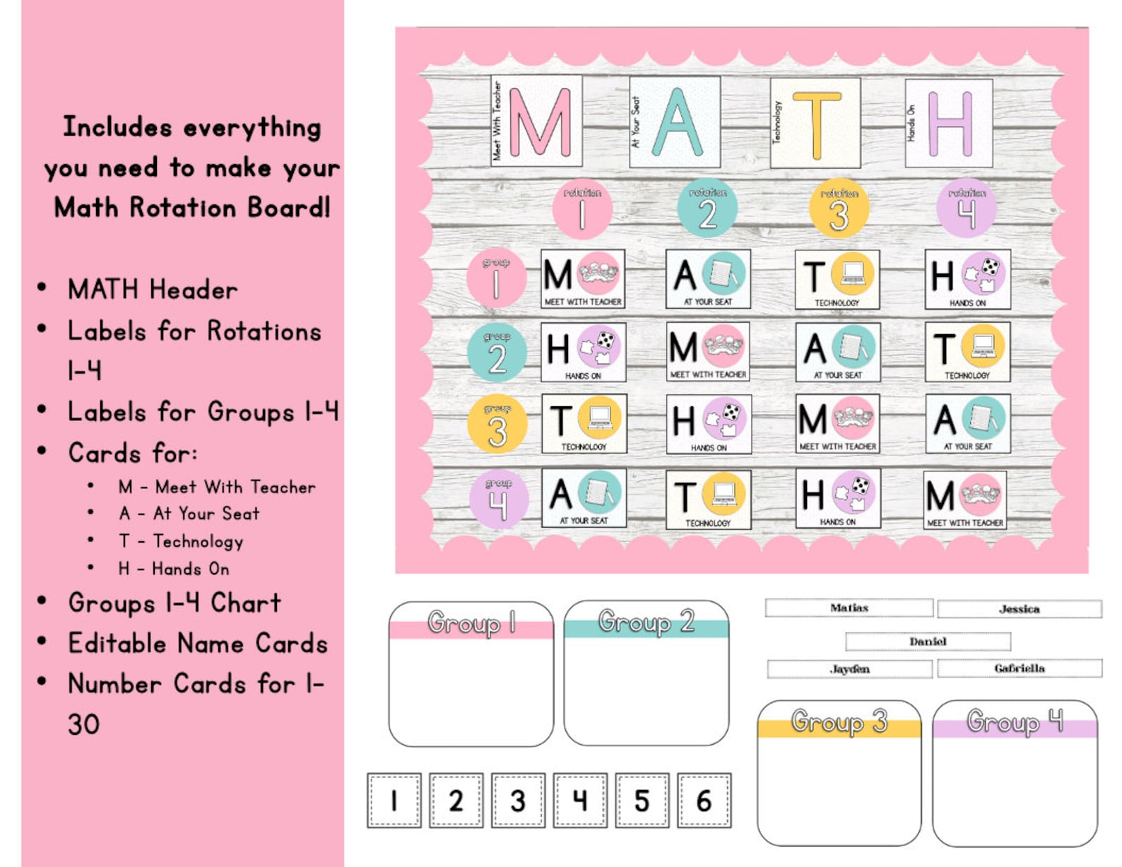 Rainbow Sprinkle Math Rotation Board | Math Workshop | Math Centers - Etsy