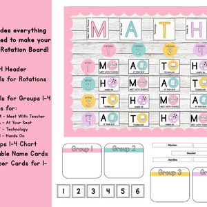 Rainbow Sprinkle Math Rotation Board | Math Workshop | Math Centers - Etsy