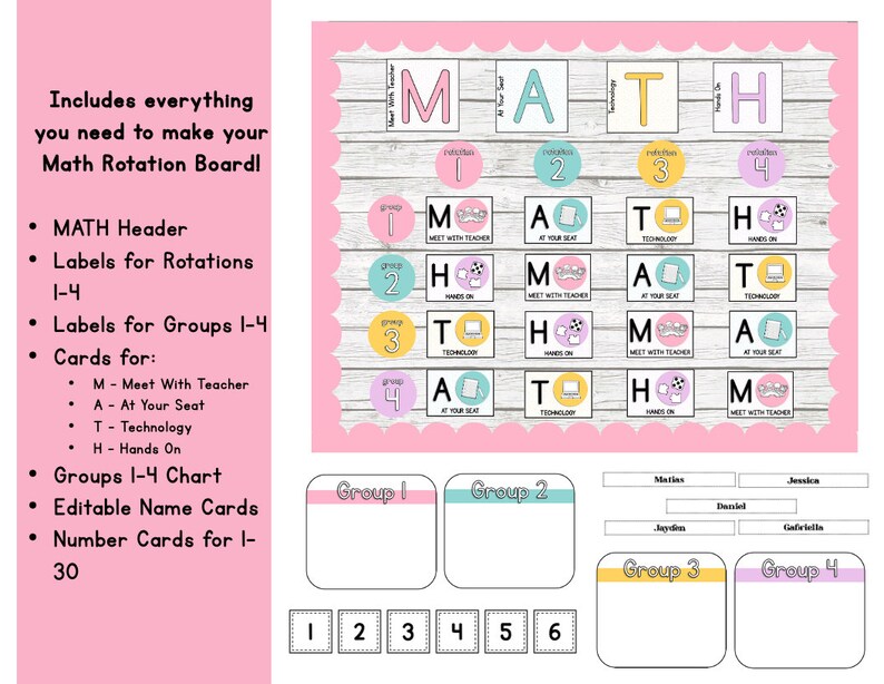 Rainbow Sprinkle Math Rotation Board | Math Workshop | Math Centers - Etsy