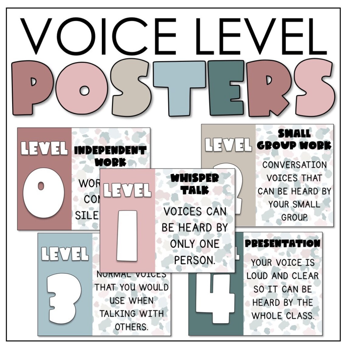 BOHO Voice Level Posters - Etsy