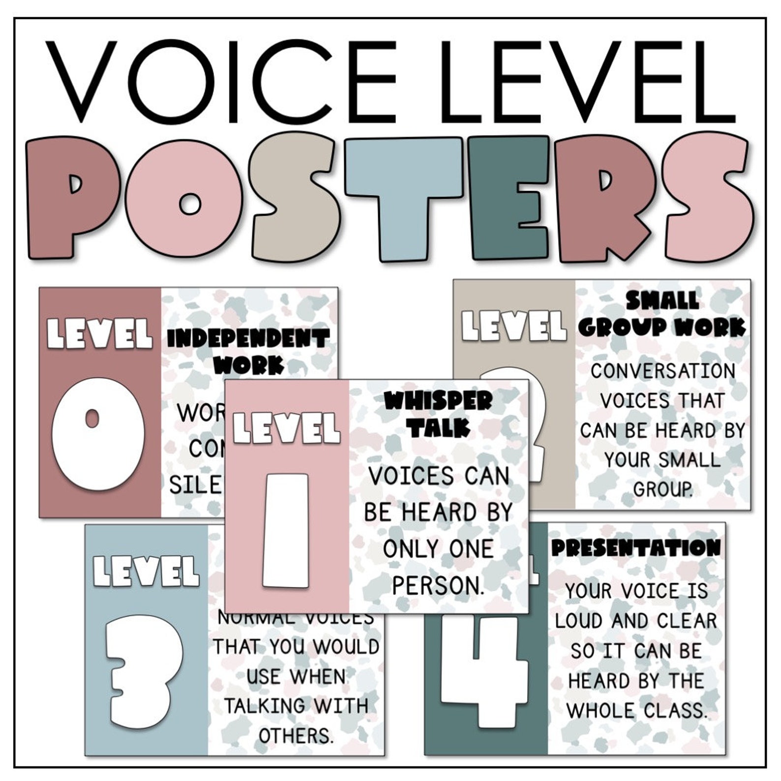 BOHO Voice Level Posters - Etsy