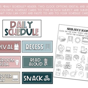 EDITABLE Boho Daily Classroom Schedule Cards - Etsy