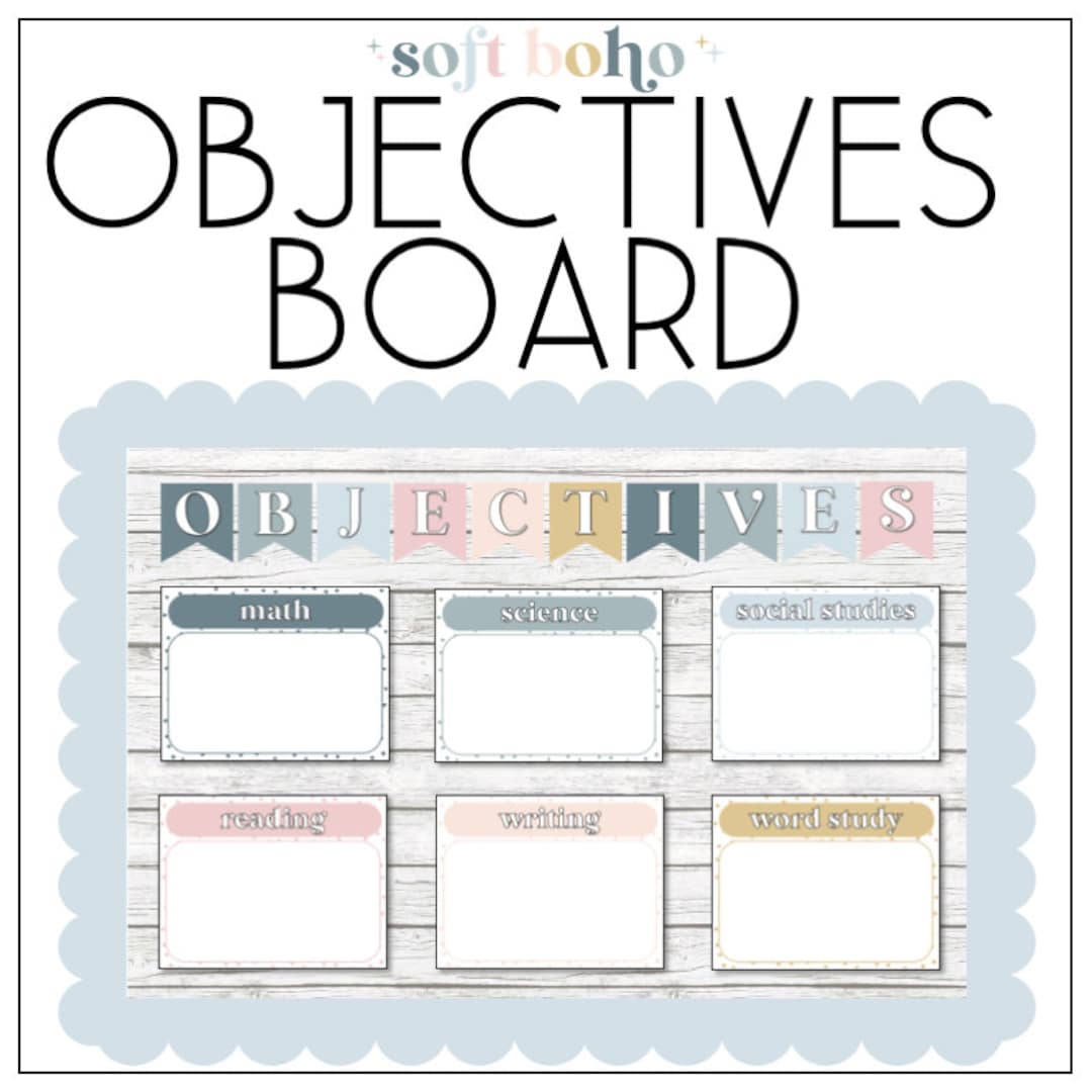 Editable Daily Objectives Board | Daily Objectives | Soft Boho - Etsy