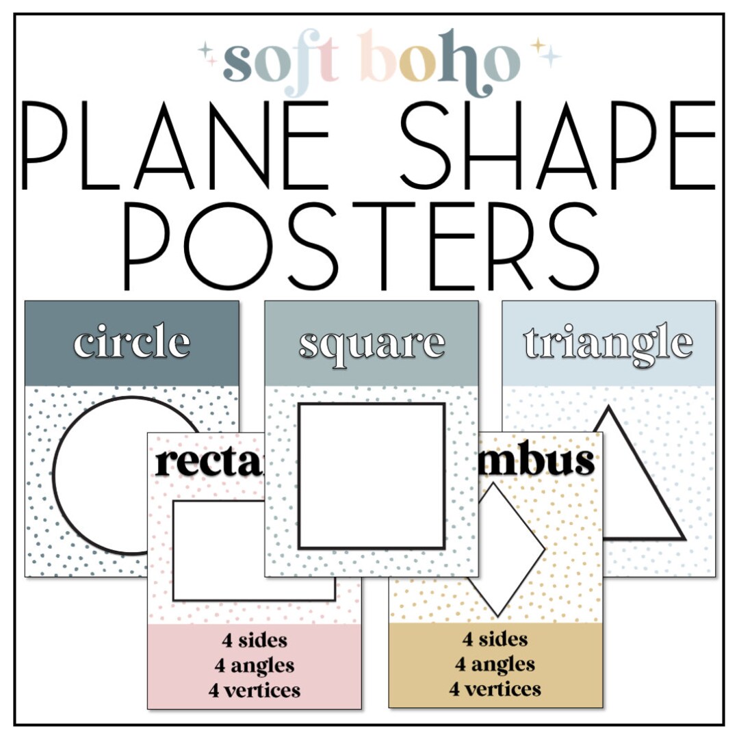 Soft Boho 2D / Plane Shapes Posters | Shape Attributes - Etsy