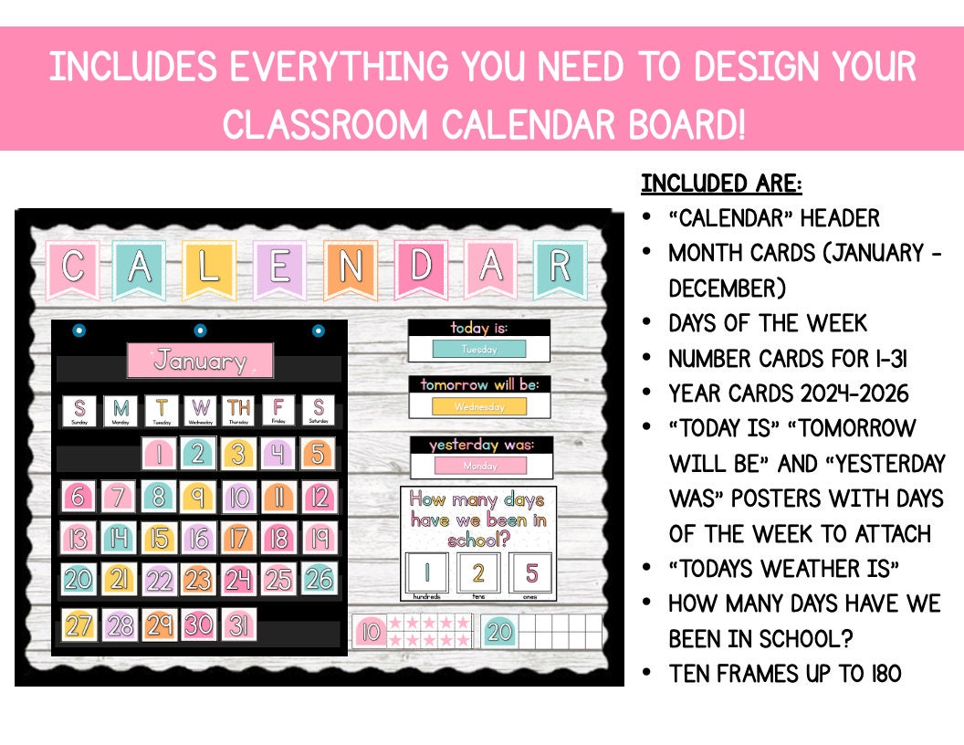 Monthly Calendar Cards | Rainbow Sprinkles - Etsy