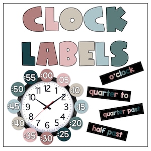 BOHO Clock Labels in 5-minute Intervals - Etsy
