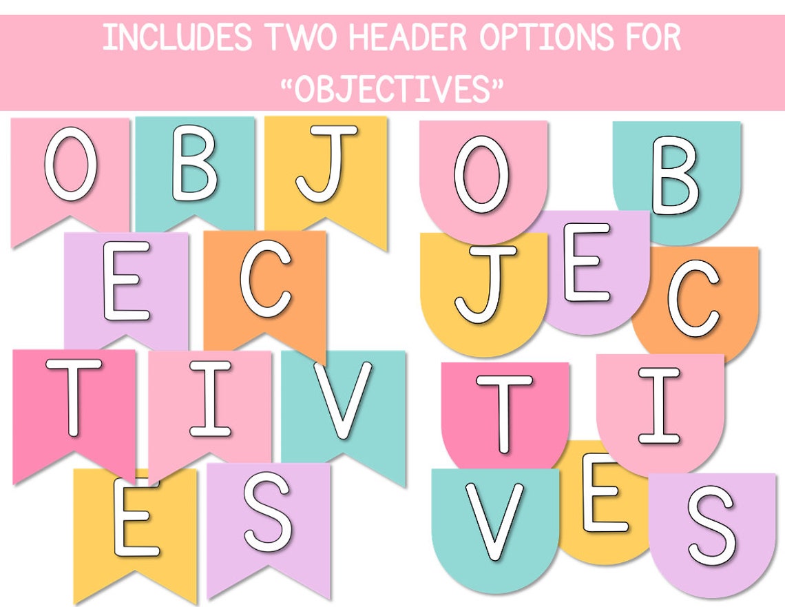 Editable Daily Objectives Board | Rainbow Sprinkles - Etsy