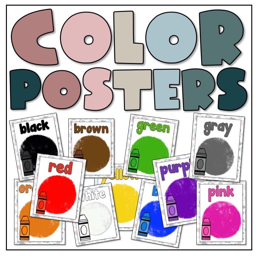 Color Posters | Boho | Classroom Decor - Etsy