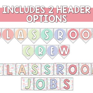 Bright Pastel Classroom Jobs Chart - Etsy