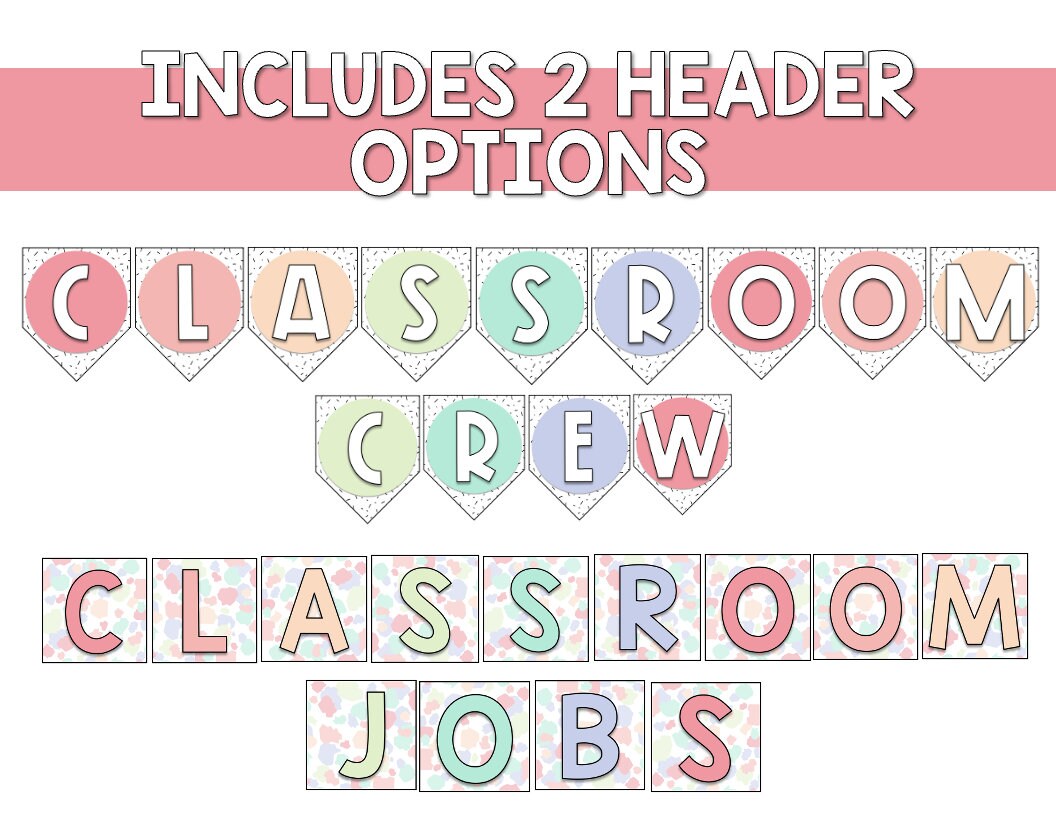 Bright Pastel Classroom Jobs Chart - Etsy