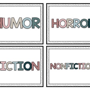 EDITABLE Boho Classroom Library Genre Labels - Etsy
