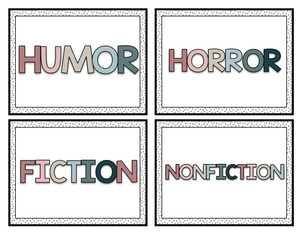EDITABLE Boho Classroom Library Genre Labels - Etsy