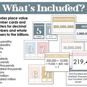 Soft Boho Place Value Posters | Thousandths to Billion | Decimals ...