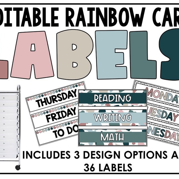 Rolling Storage Cart Labels - Etsy