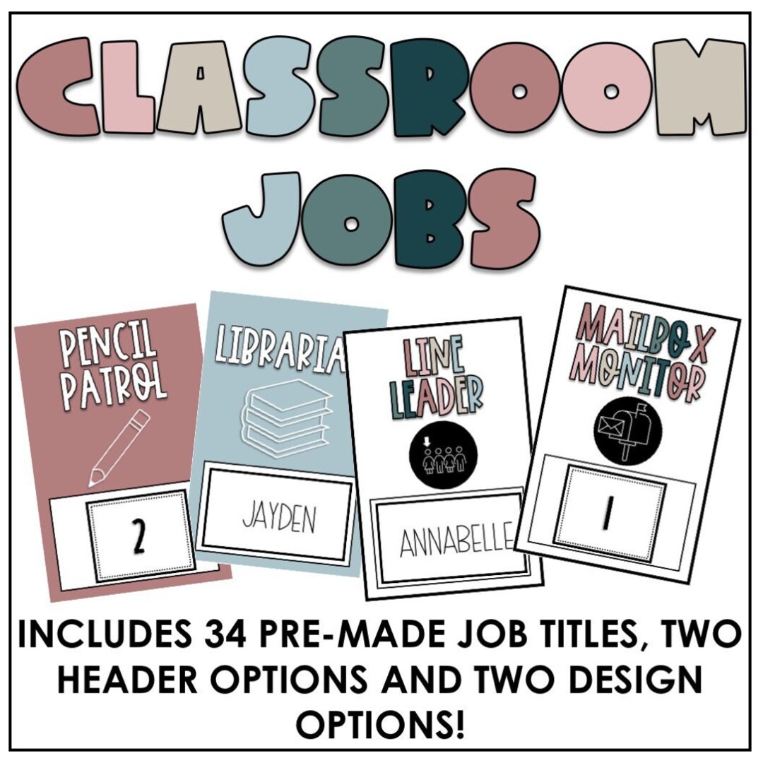 Boho Classroom Jobs Chart - Etsy