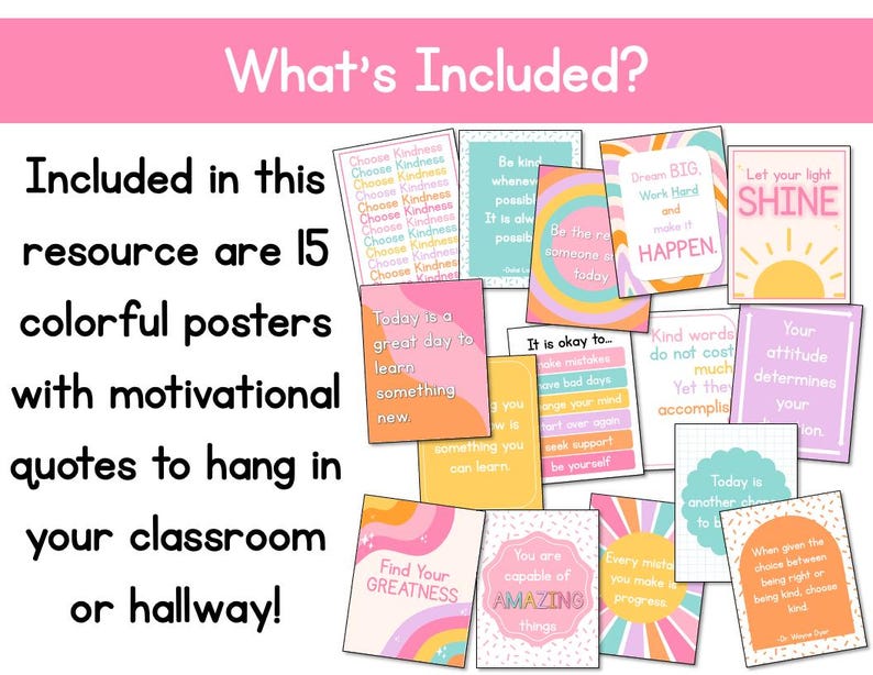 Rainbow Sprinkles Classroom Posters | Quotes | Motivational Posters - Etsy