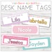 Editable Student Desk Name Tags | Name Plates | Pastel Paradise - Etsy