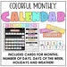 Colorful Monthly Calendar Cards - Etsy