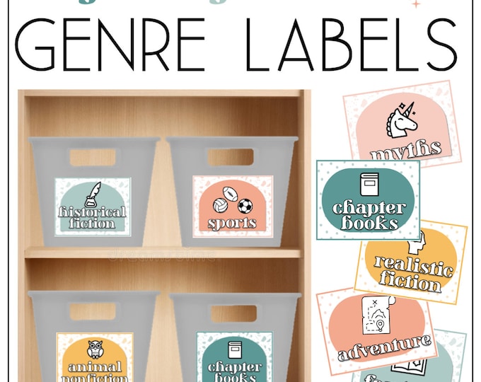 Book Genre Labels - Etsy