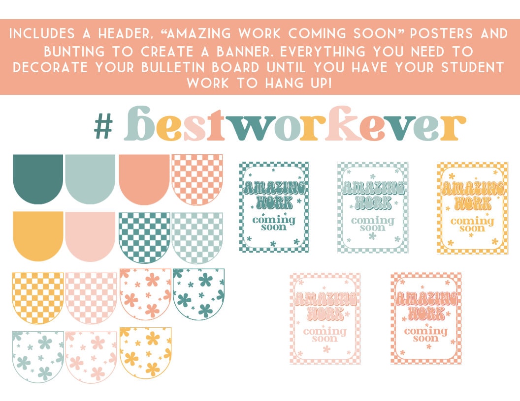 Pastel Amazing Work Bulletin Board Display | Pastel Paradise - Etsy