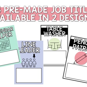 Bright Pastel Classroom Jobs Chart - Etsy