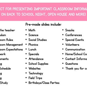 Editable Back to School Night Powerpoint Presentation | Meet the ...