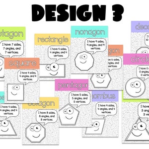 2D Shape / Plane Shape Posters | Colorful - Etsy