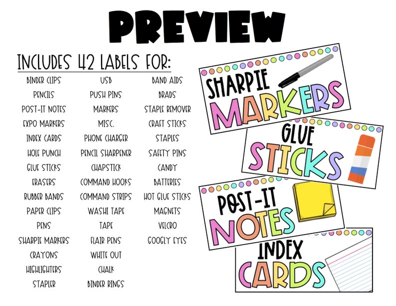 EDITABLE Colorful Teacher Toolbox Labels - Etsy