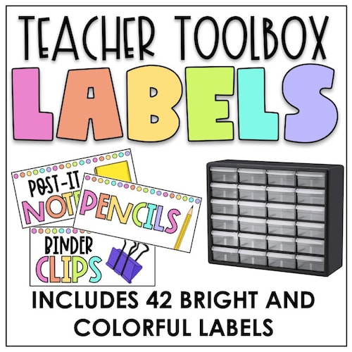 Retro Pastel Teacher Toolbox Labels Happy Classroom Decor - Etsy