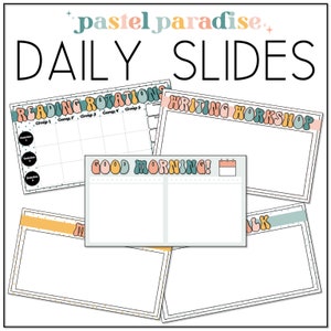 Pastel Paradise Editable Daily Slides | Reading and Math Rotations - Etsy