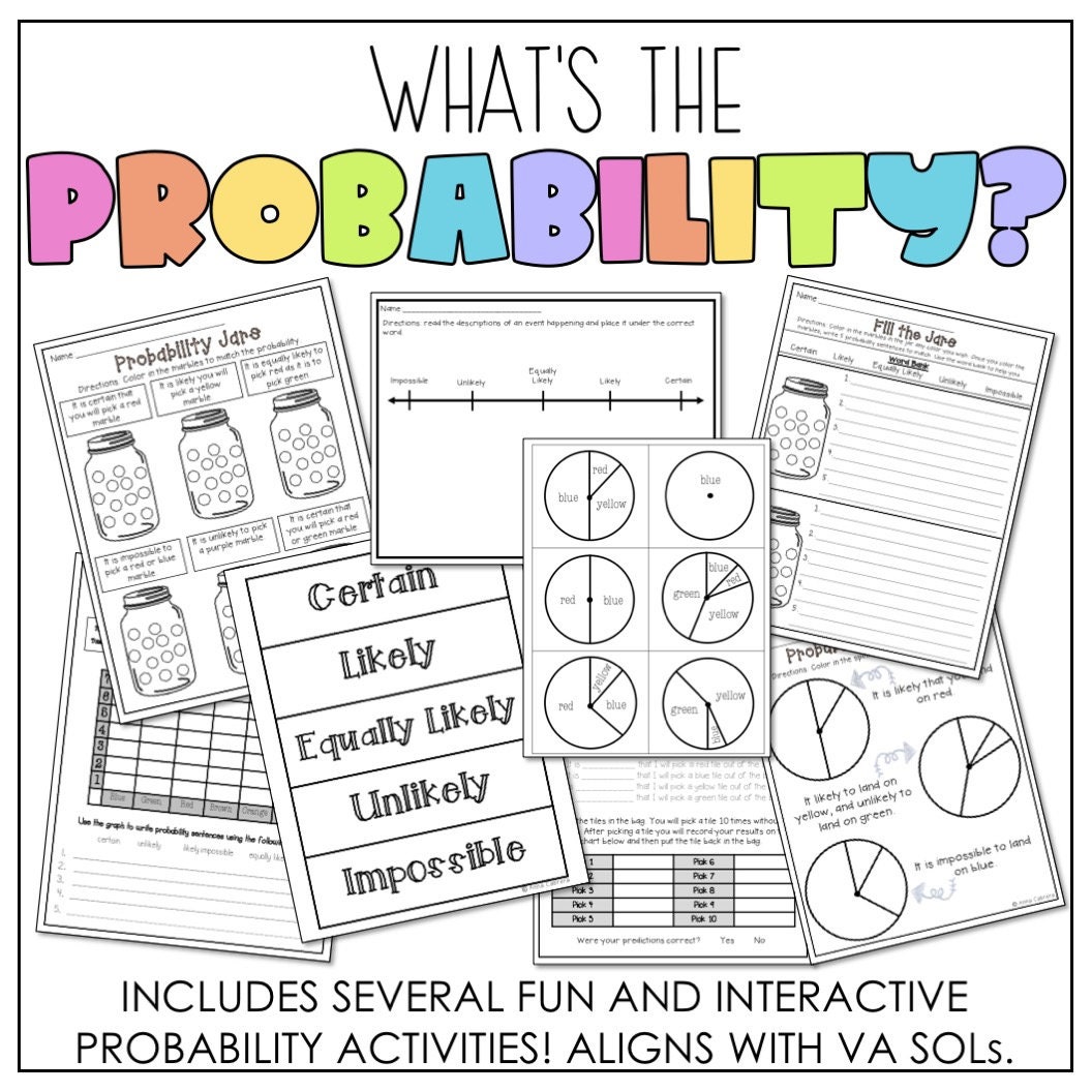 Probability Unit Activities | What Are the Chances? | VA SOL - Etsy