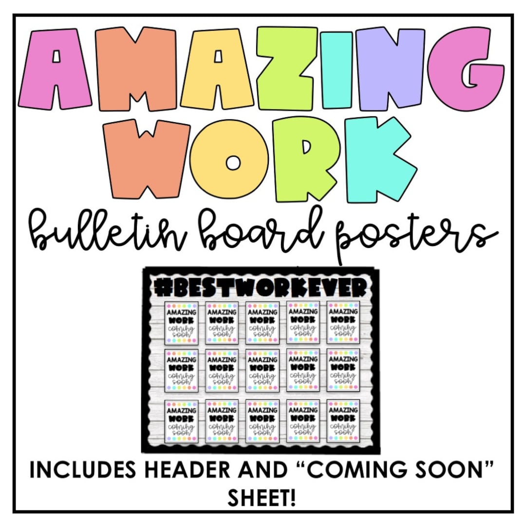 Colorful Amazing Work Bulletin Board Display - Etsy