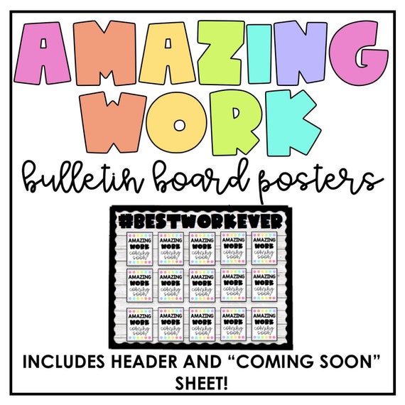 Colorful Amazing Work Bulletin Board Display - Etsy