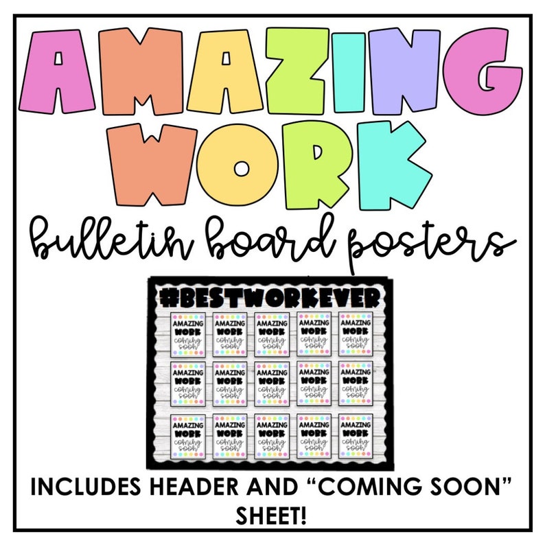 Colorful Amazing Work Bulletin Board Display - Etsy