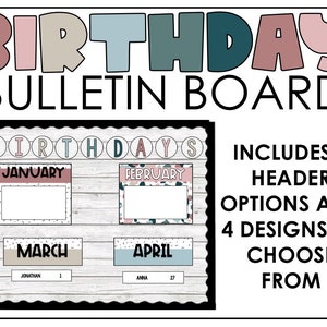 Editable Boho Birthday Bulletin Board - Etsy