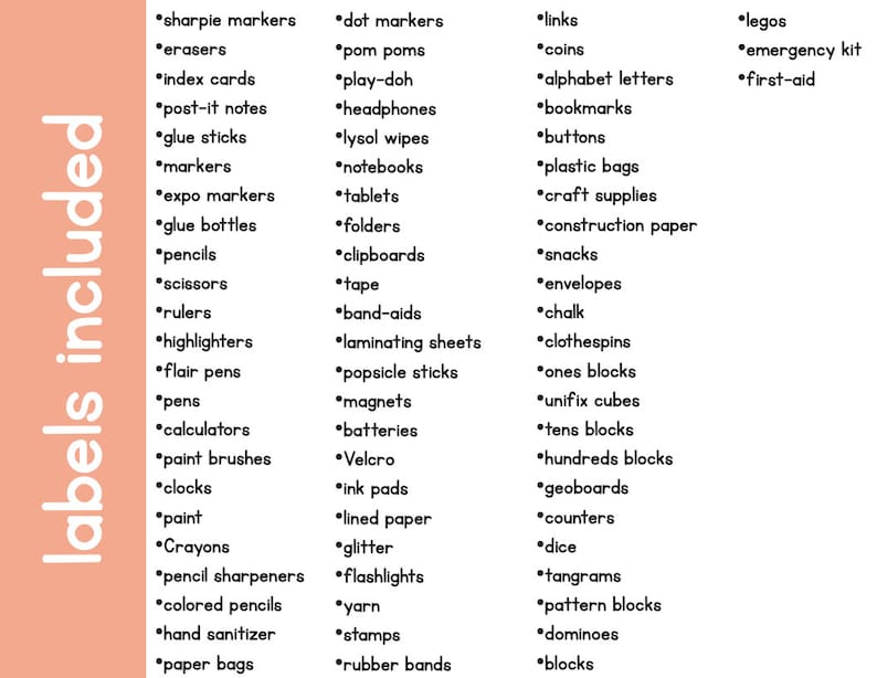 Editable Colorful Supply Bin Labels - Classroom Supplies - Etsy