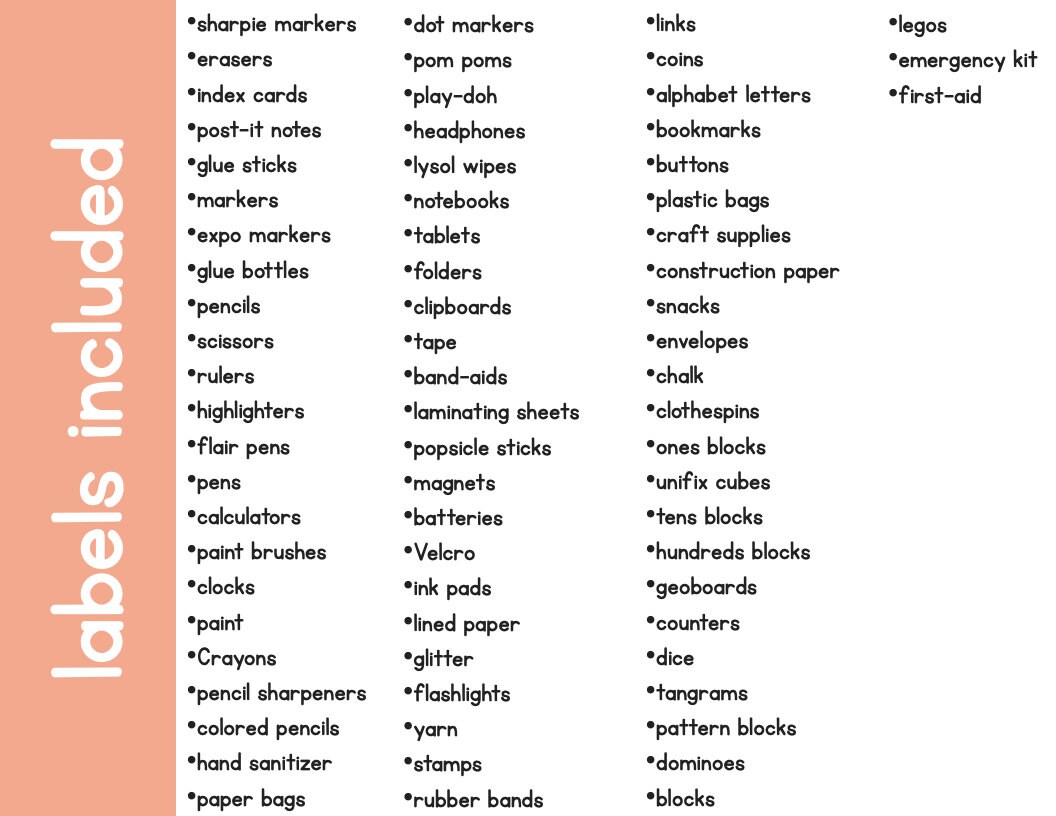 Editable Colorful Supply Bin Labels - Classroom Supplies - Etsy