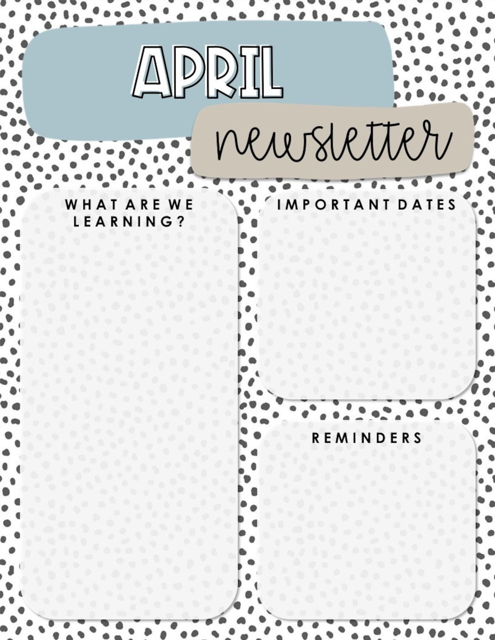 EDITABLE Monthly Newsletter Templates | Powerpoint - Etsy