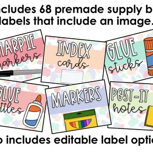 Editable Bright Pastel Supply Bin Labels - Classroom Supply Labels - Etsy