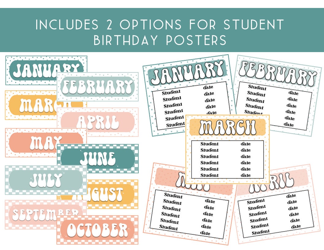 Editable Pastel Birthday Board Display | Pastel Paradise - Etsy