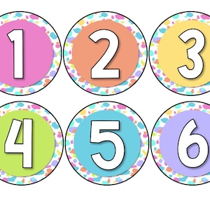 Colorful Circle Number Labels | 1-100 - Etsy